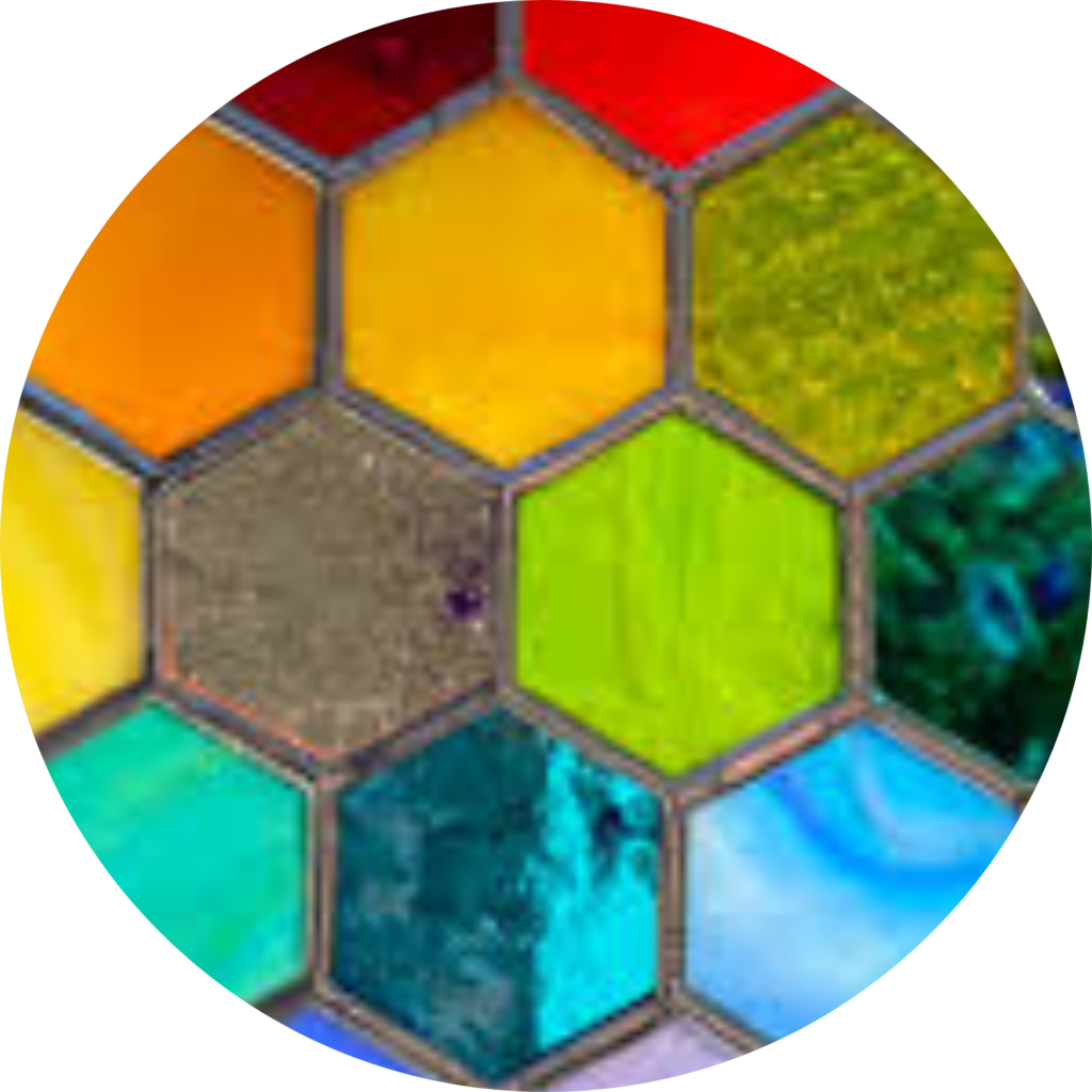Stained Glass Honeycomb Window Hanging - Anderson Museum of Art